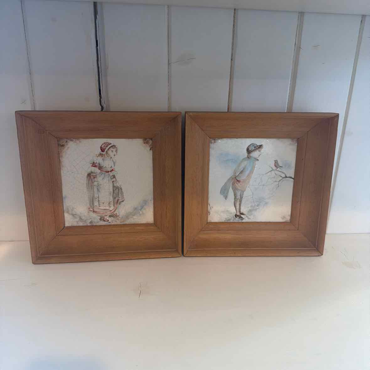 Pr. of Framed Tiles Girl/Boy – The Courtyard